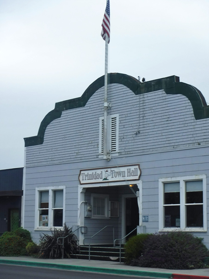 The charming Town Hall stands as Trinidad's civic heart, where small-town democracy thrives in classic style.