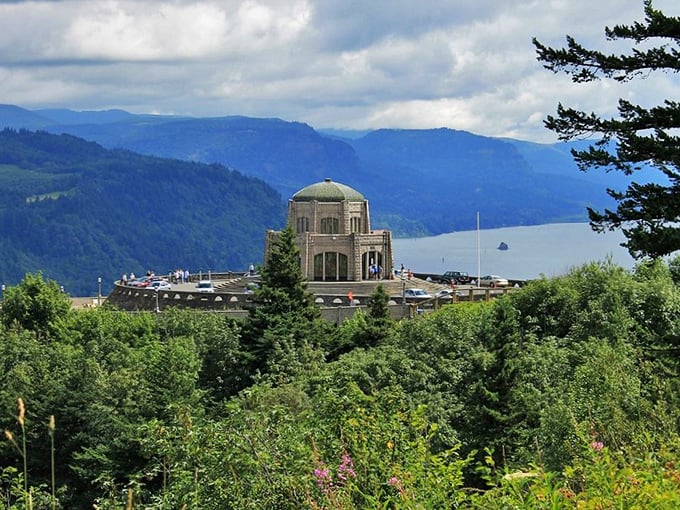 Vista House stands like a stone sentinel guarding the gorge's secrets. From here, the Columbia River looks like it was painted by an overachieving landscape artist.