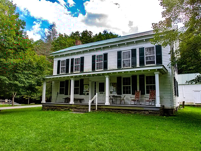 The historic Wheaton House stands as a time capsule with its welcoming porch practically begging you to sit a spell and forget about your inbox.