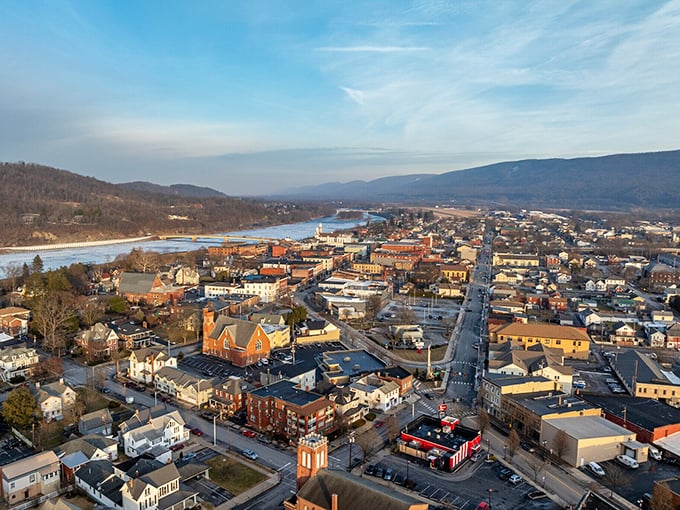 From above, Lock Haven reveals its perfect positioning between rolling Pennsylvania mountains and the winding Susquehanna River&mdash;nature's version of a protective hug.