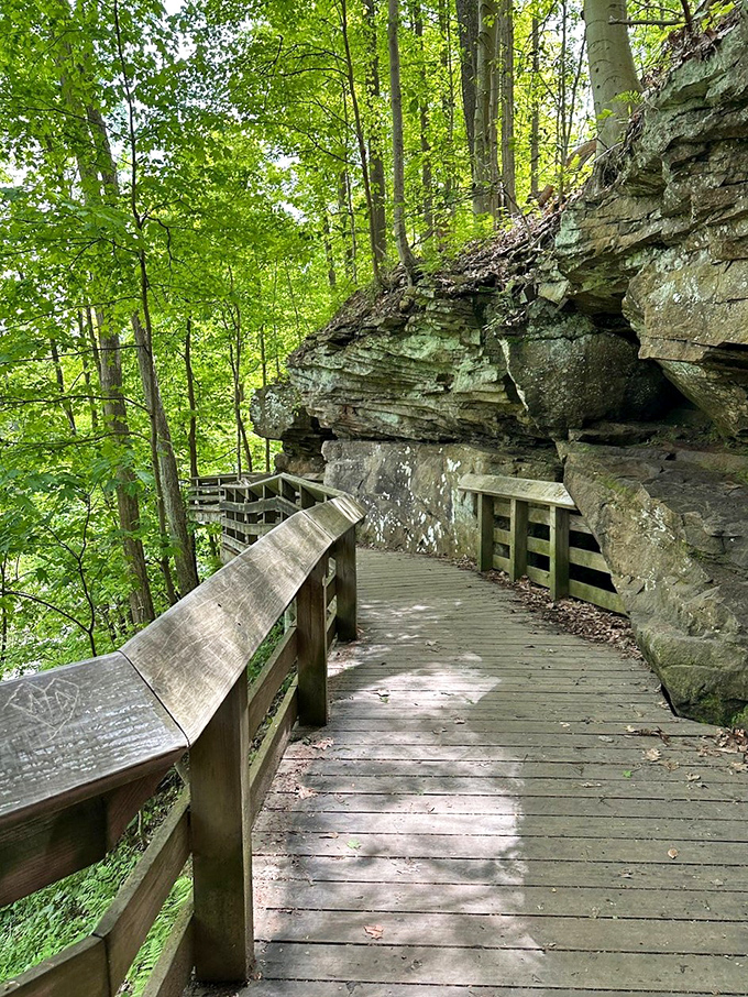 This isn't just a boardwalk, it's nature's front-row seat. The thoughtfully designed trail hugs the rockface, inviting explorers of all abilities.