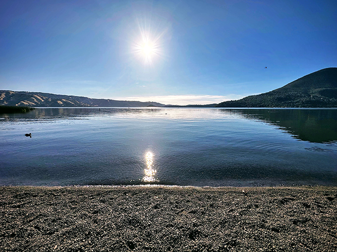 Mirror, mirror on the lake&mdash;Clear Lake's glassy surface reflects the California sky so perfectly, you'll wonder which way is up.