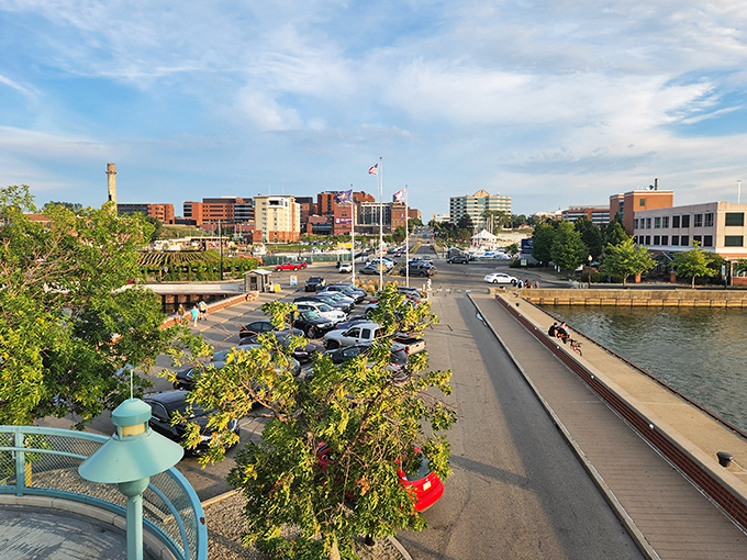 Downtown Erie basks in golden hour light, proving that sometimes the best skylines aren't the tallest—they're the ones that feel like home.