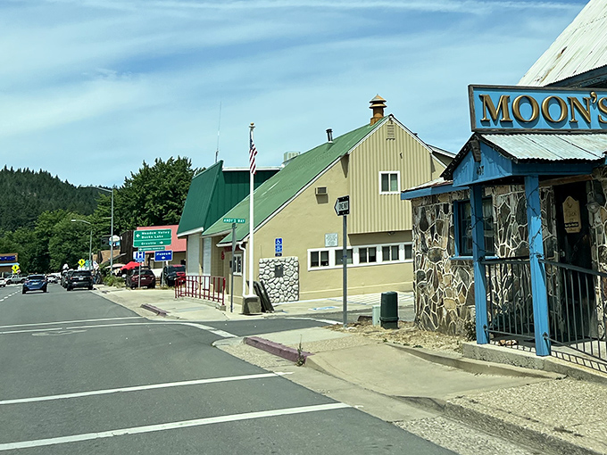 At Moon's Restaurant, the stone facade isn't just rustic charm&mdash;it's a promise that what awaits inside has the same authentic character as the town itself.