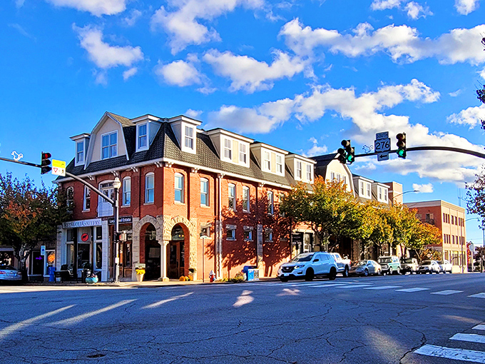 Golden hour transforms Brevard's Main Street into a postcard come to life, where even the traffic lights seem to slow down and enjoy the view.