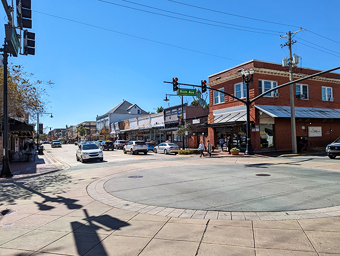 Downtown DeLand's historic charm shines under that perfect Florida blue sky. Main Street America with a sunshine state twist.