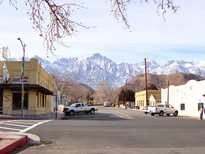 Downtown Lone Pine offers the ultimate movie backdrop &ndash; a quaint Western streetscape with the snow-capped Sierra Nevada mountains playing the dramatic supporting role.