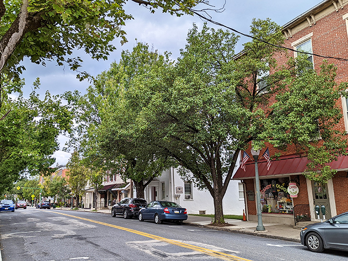 Tree-lined streets and historic buildings create Lititz's postcard-perfect downtown. Even the parking spots seem to say, "Stay awhile, there's no rush in paradise."