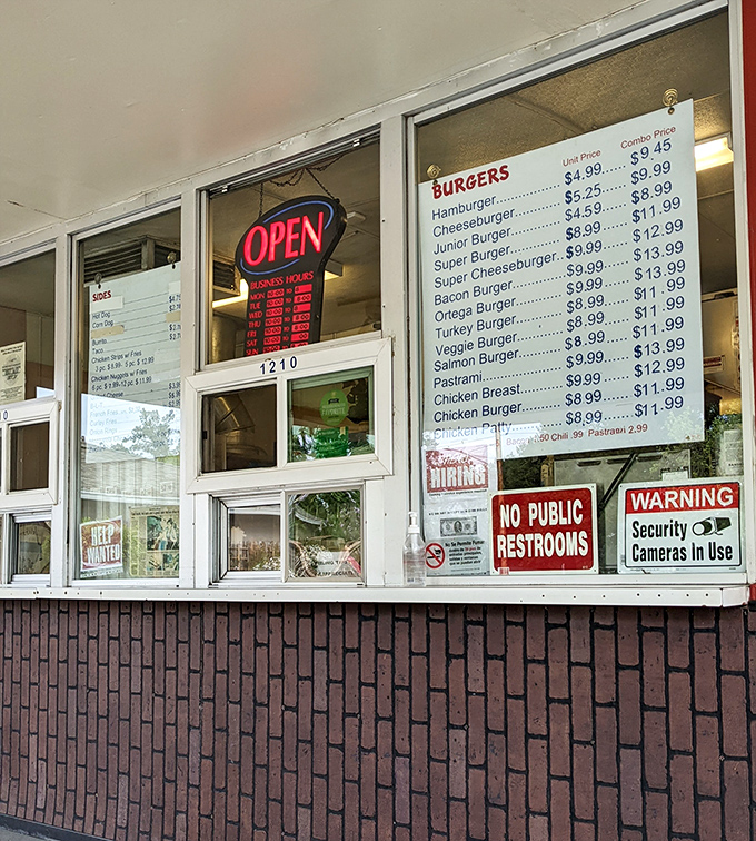 Order windows like this are where culinary dreams come true—simple, straightforward, and completely devoid of pretension or QR codes.