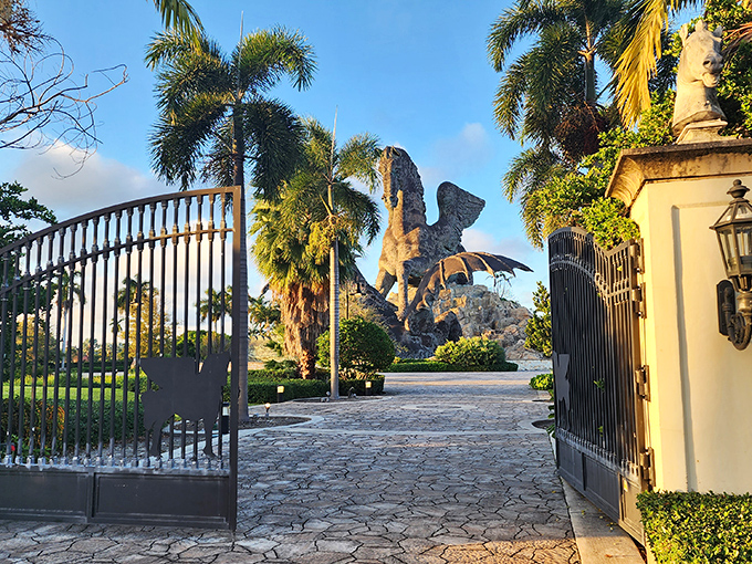 Grand entrances don't get more epic than this. Walking through these gates feels like stepping into a fantasy novel's cover art.