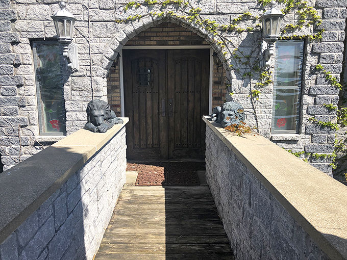 The entrance beckons with all the drama of a fantasy novel's first chapter&mdash;stone gargoyles standing guard as if protecting ancient secrets within.