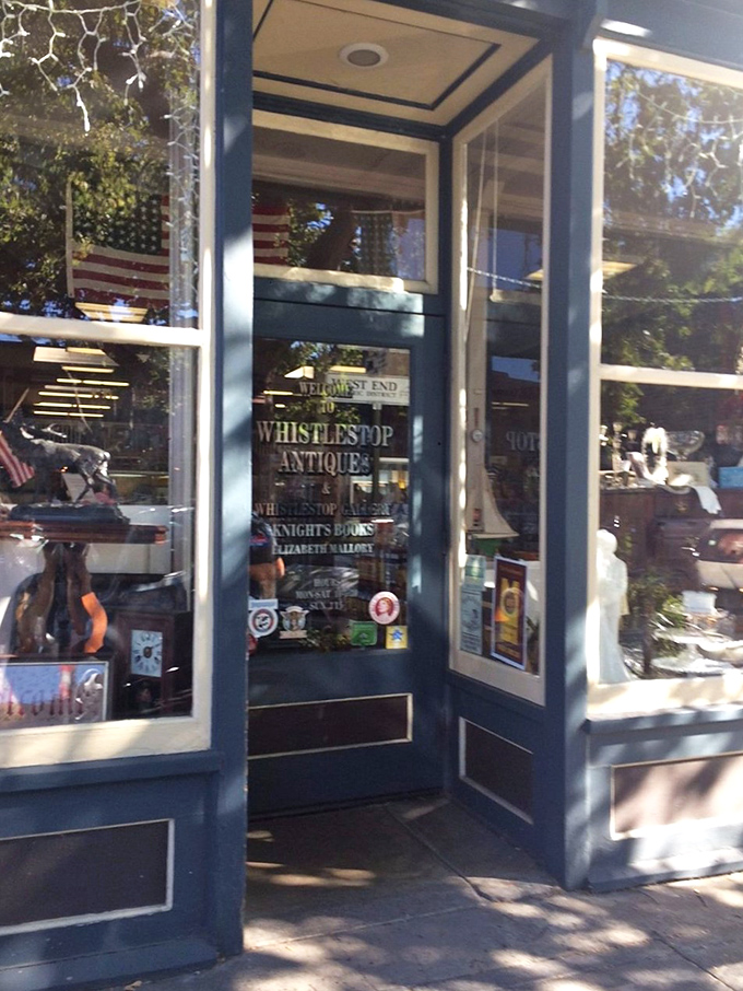 The iconic blue doorway serves as a portal to another era. Step inside and prepare to lose track of time completely.