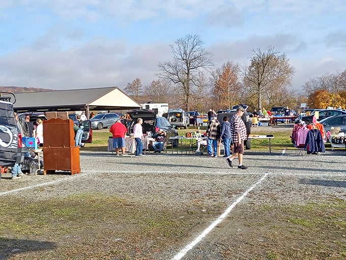 Where one person's decluttering becomes another's decorating scheme. The outdoor vendor area buzzes with possibility and the thrill of the hunt.