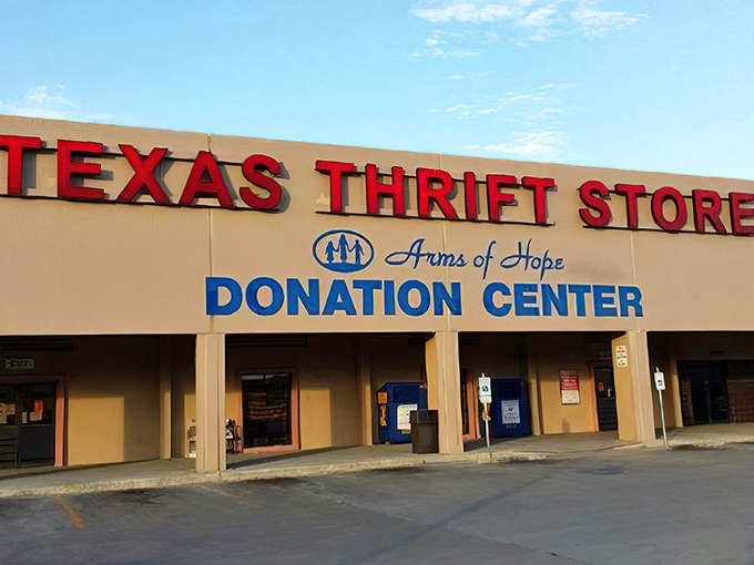 The "Arms of Hope" affiliation reminds us that your shopping spree is actually helping others&mdash;guilt-free retail therapy at its finest!