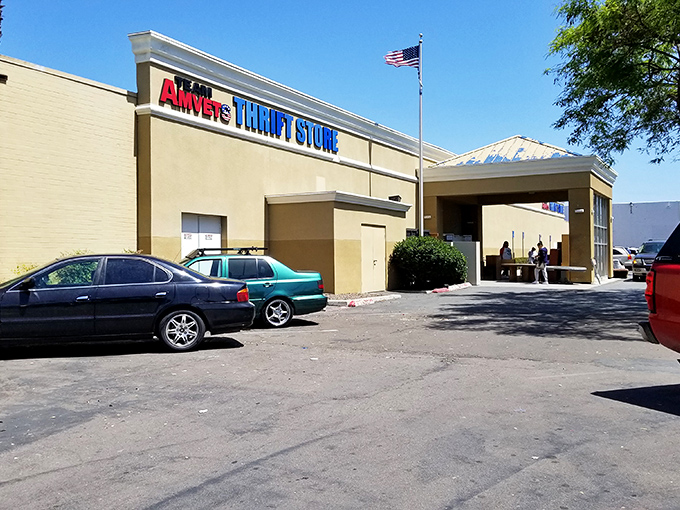 Where bargain hunting meets patriotism. That American flag isn't just decoration&mdash;it's a reminder that your shopping supports veterans. Win-win!