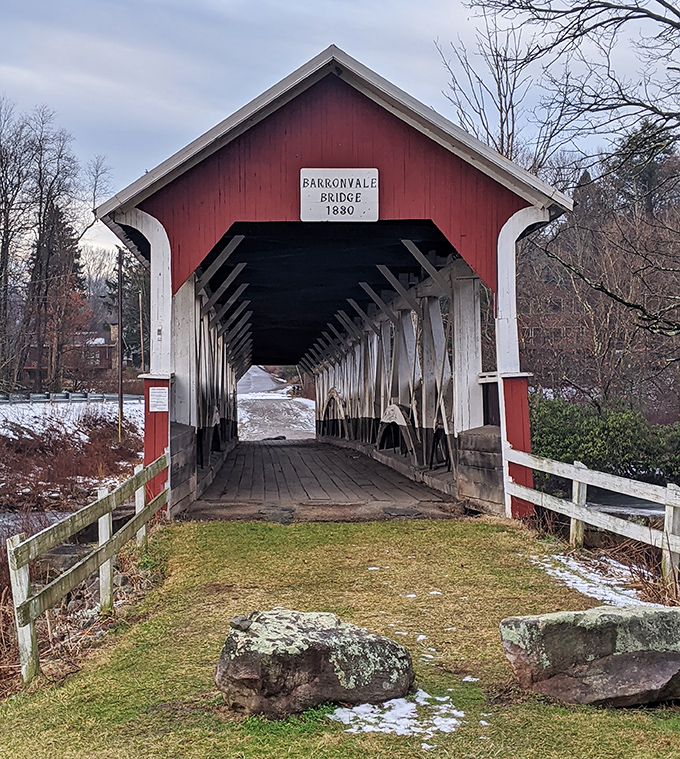 Step into history through this crimson portal. The white sign proudly announces "1830," making your modern problems seem delightfully temporary.