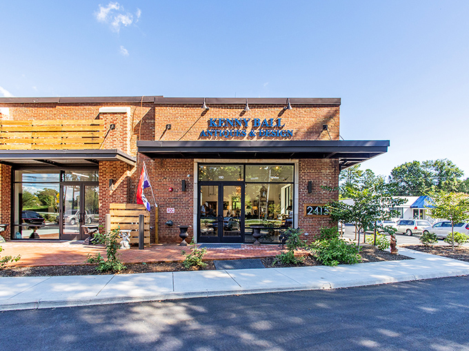 Sunlight plays across the entrance, highlighting the clean lines and welcoming approach. Treasure hunting begins at the threshold.