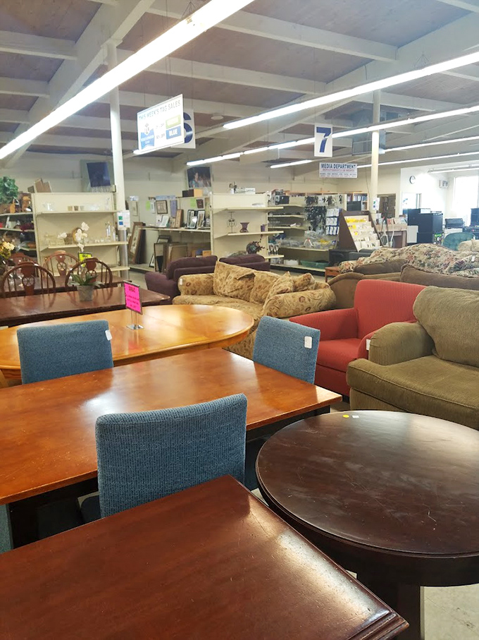 Furniture dating from "I Love Lucy" to "Friends" eras coexists in peaceful harmony, waiting for someone to give these conversation pieces a second life.