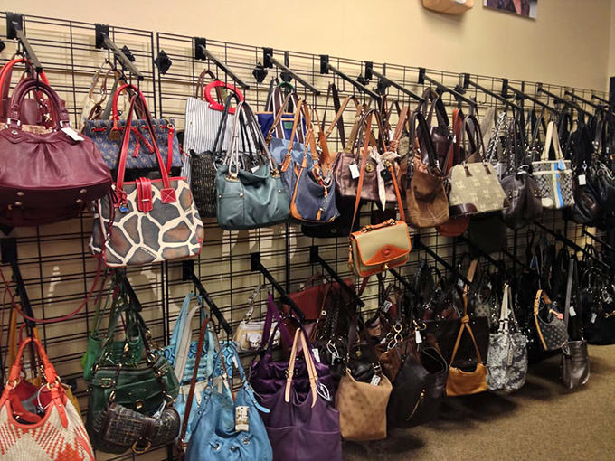 Handbag heaven isn't a myth—it's this wall where Coach meets Kate Spade, and your wallet doesn't need to file for divorce.