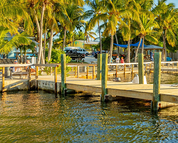 Wooden docks and emerald waters create the perfect Florida Keys tableau—just add a cold drink and subtract your worries.