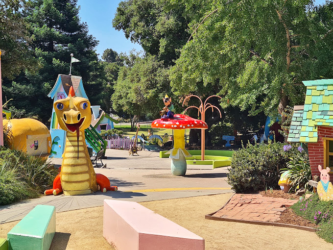 Storybook characters come to life along Fairyland's winding paths, where friendly dragons and giant mushrooms are just another Tuesday.