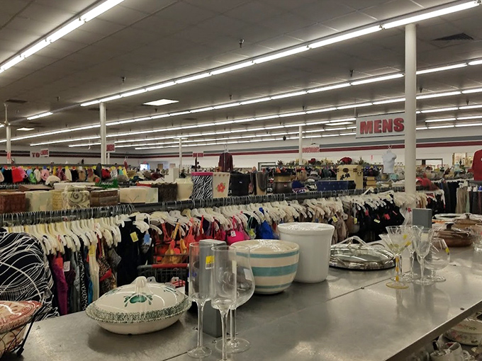 A retail safari where clothing racks stretch to the horizon. That turquoise mixing bowl might just be the perfect vessel for your next dinner party triumph.