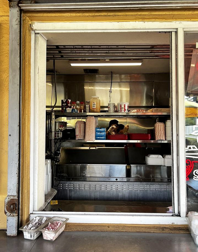 Behind every great hot dog is a kitchen with purpose. This no-frills setup is where the magic happens&mdash;simple, efficient, and focused on flavor.