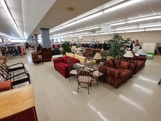Furniture paradise awaits! That red sofa might have hosted family movie nights before, but it's ready for your Netflix marathons now.