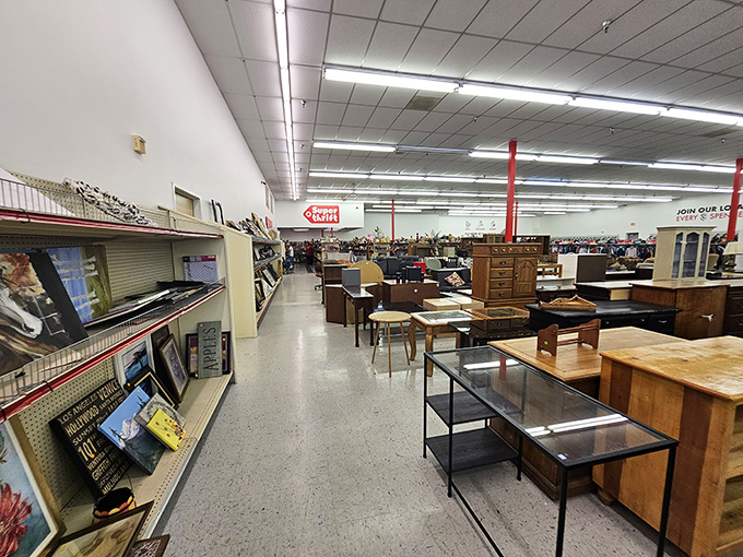 Furniture heaven stretches as far as the eye can see. One shopper's castoffs become another's conversation pieces.