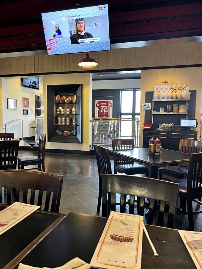Where sports memorabilia meets comfort food heaven. The kind of place where you can watch the game while your taste buds have their own championship season.