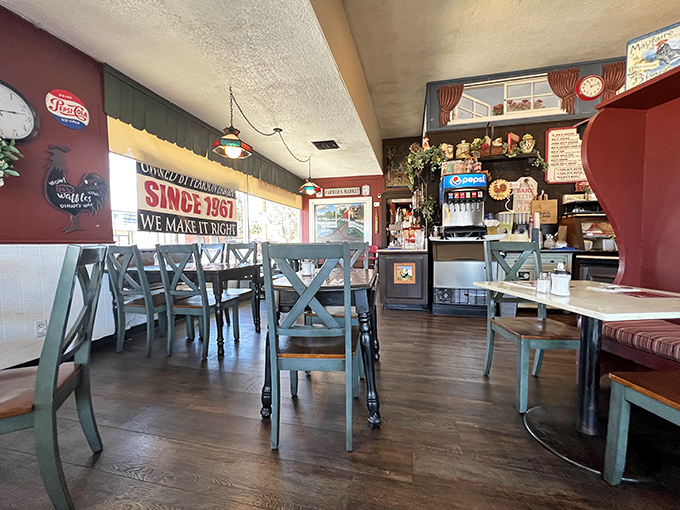 Step inside and time travel back to when restaurants focused on food instead of Instagram opportunities. Those blue chairs have heard decades of satisfied sighs.