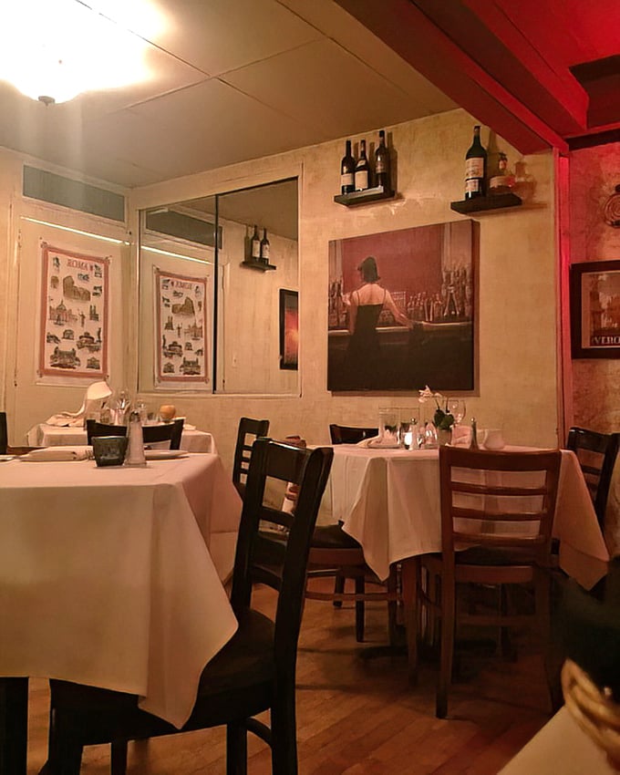 White tablecloths and warm lighting create that perfect "you've-arrived-somewhere-special" feeling without any pretentious fuss.