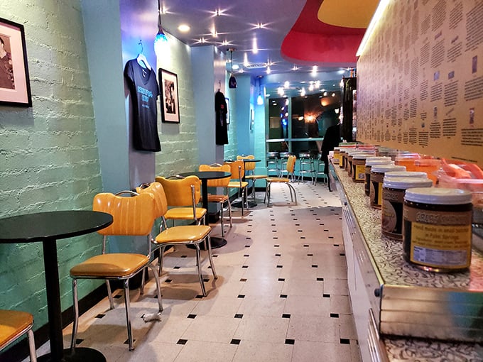 Inside, it's like stepping into a time machine set to "when ice cream shops knew what they were doing."