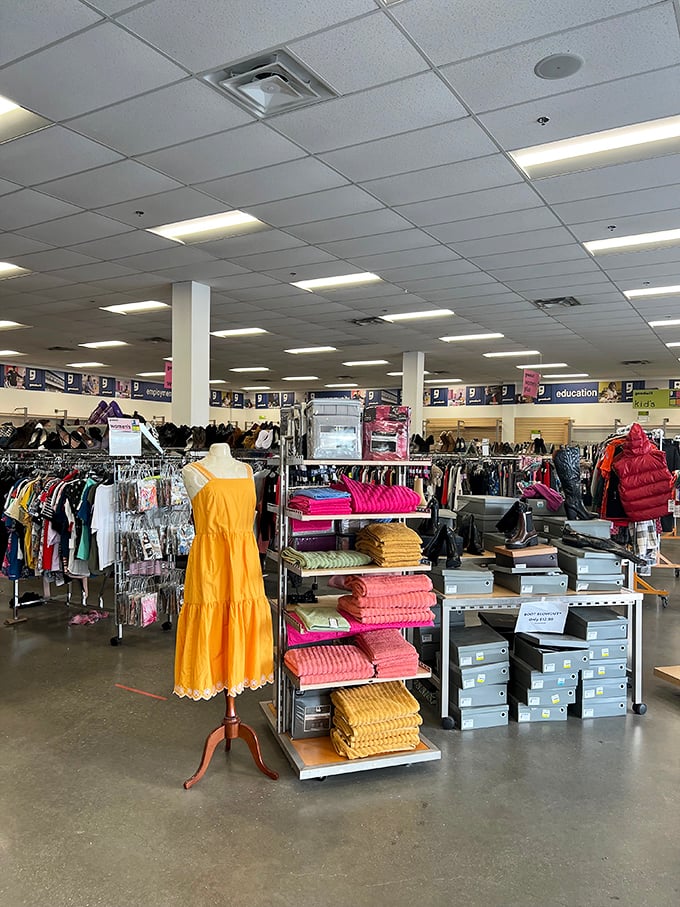 Inside, the vastness unfolds like a department store from another dimension, where every aisle holds the potential for that perfect find.