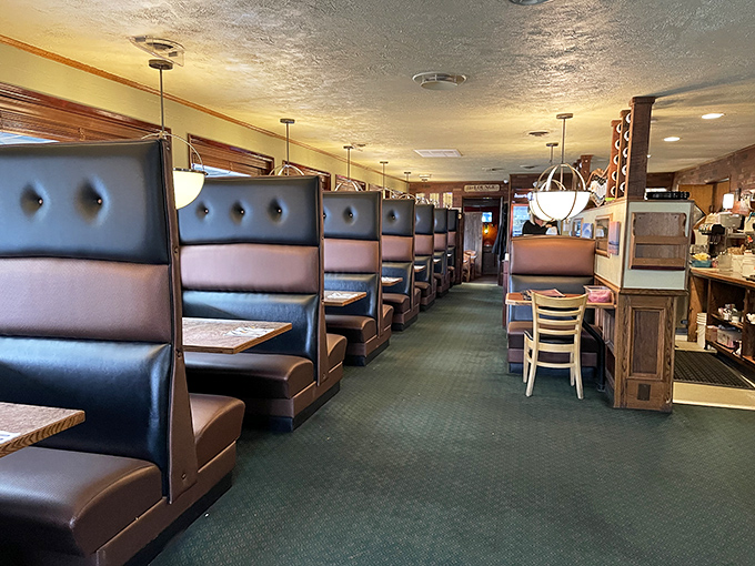 Classic diner comfort meets small-town charm in these cozy booths. The kind of place where regulars have "their spot" and newcomers become regulars.