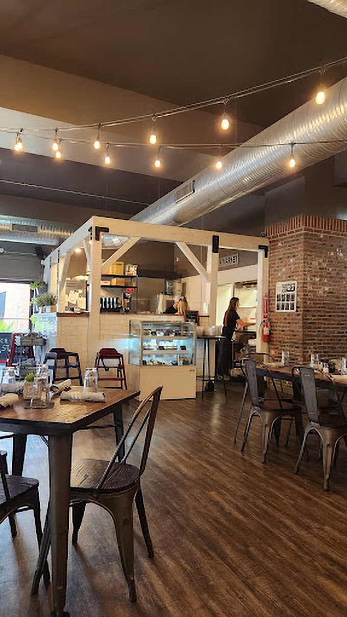 Step inside and you're transported to a bygone era where turquoise booths, vinyl seats, and vintage memorabilia create the perfect backdrop for morning conversations and coffee refills.