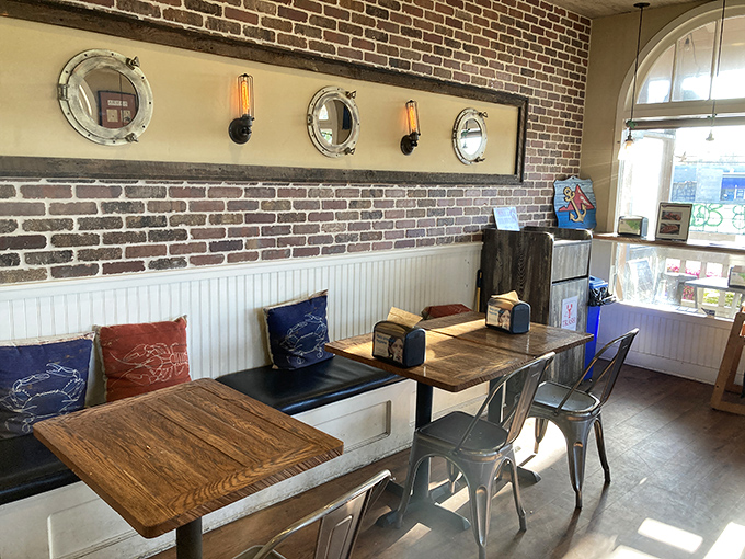 Nautical without being kitschy&mdash;those porthole mirrors aren't just for show. They're portals to a New England state of mind.