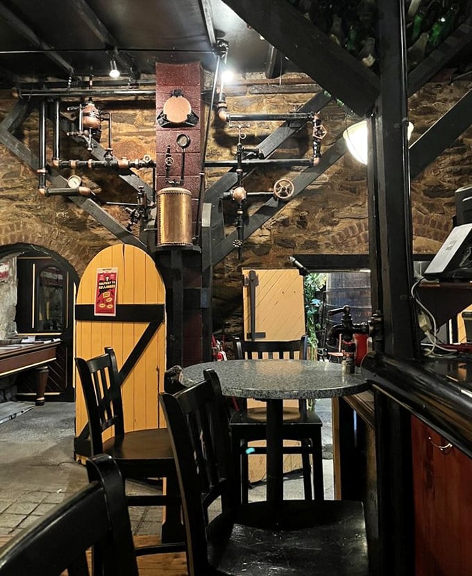 Industrial-chic before it was trendy&mdash;original brewing equipment and stone walls create an atmosphere no designer could replicate if they tried.