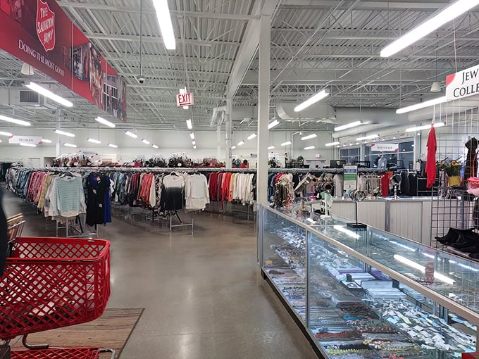 Organized chaos at its finest&mdash;racks upon racks of potential wardrobe transformations await. The thrill isn't knowing what you'll find, but knowing something wonderful is hiding here.