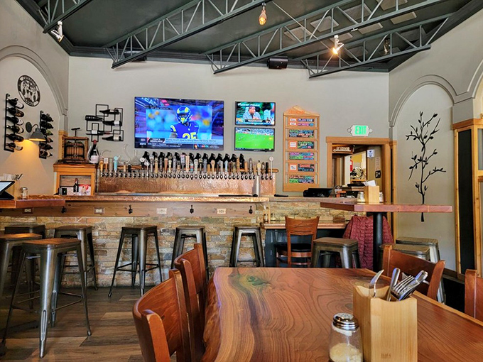 Beer taps that stretch as far as the eye can see – a hoppy horizon of possibility awaiting the thirsty explorer.