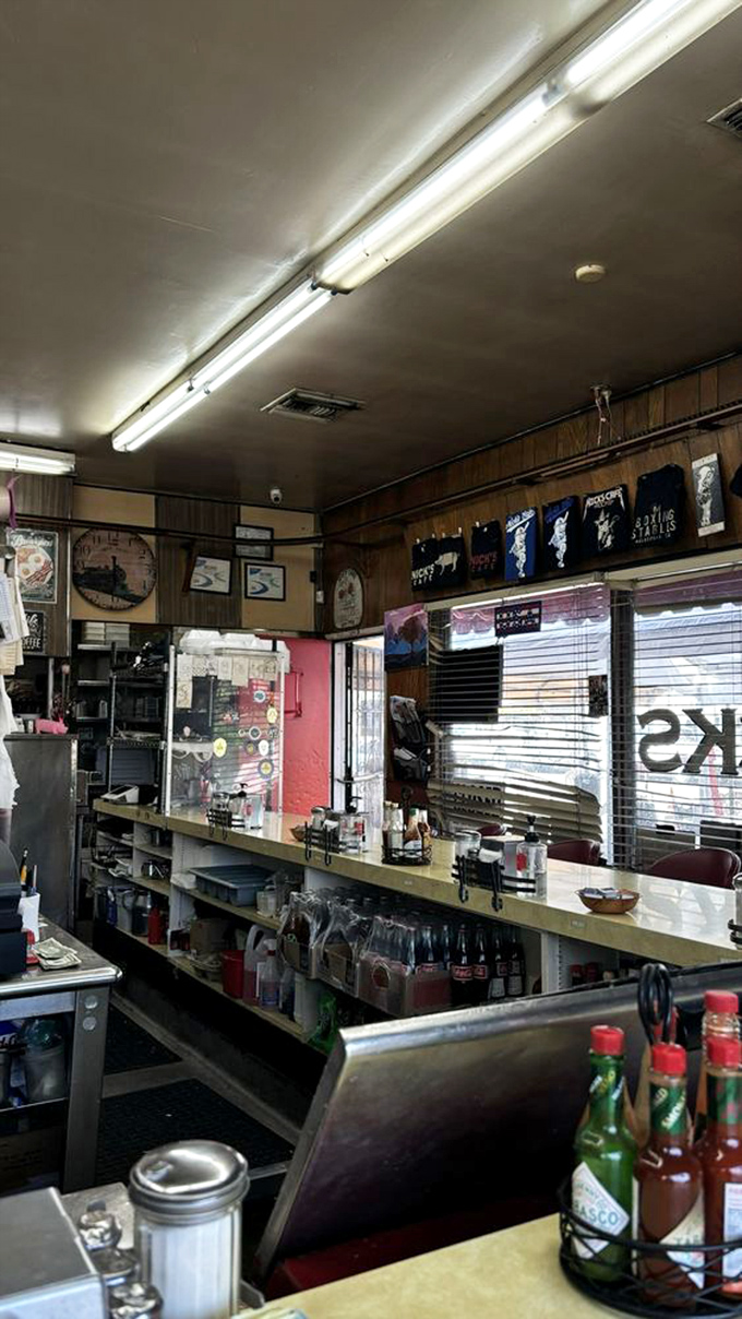 Behind the counter is where the magic happens&mdash;fluorescent lights illuminating decades of breakfast craftsmanship in this no-frills temple to morning meals.