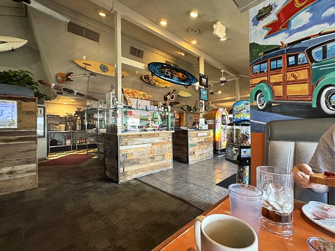 Step into a world where wood paneling meets morning comfort, and every booth promises a memorable meal ahead.