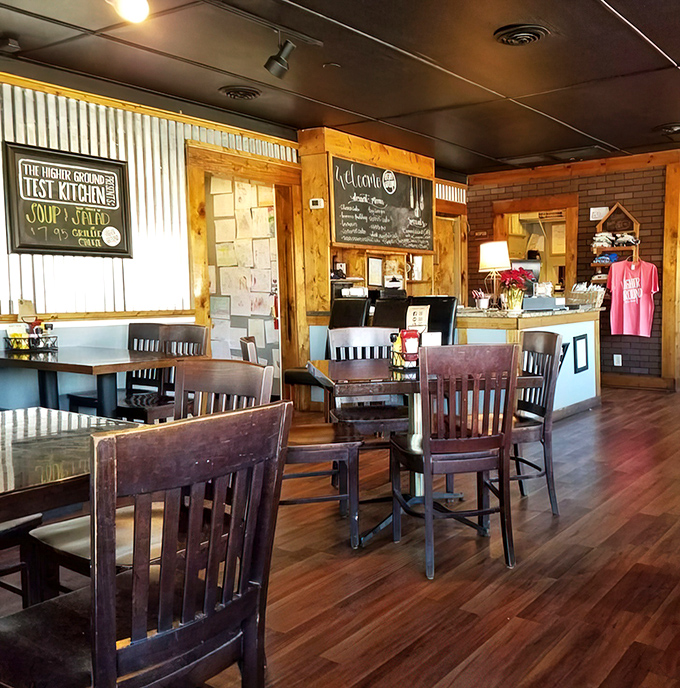 Warm wooden accents and corrugated metal walls create that perfect "rustic-chic" vibe&mdash;like a barn that went to design school and graduated with honors.