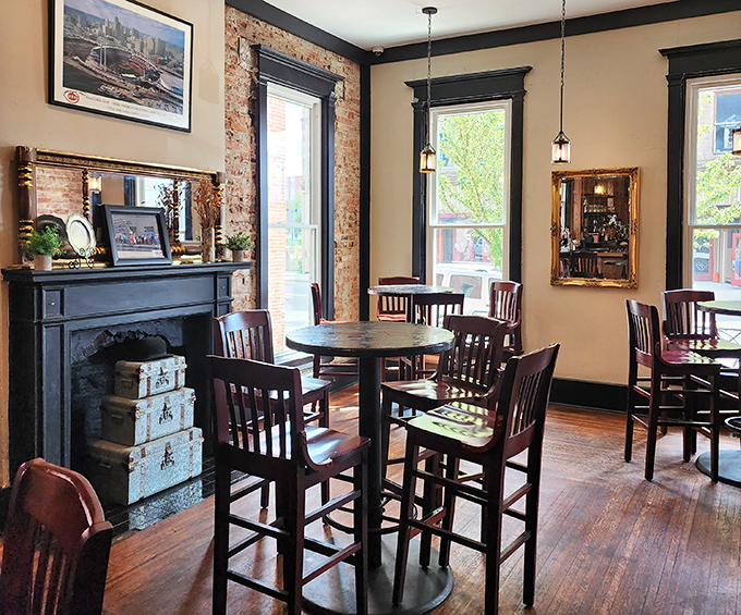 
Exposed brick walls tell stories while polished wood floors creak with character. This isn't just dining&mdash;it's time travel with better food than they had back then. 