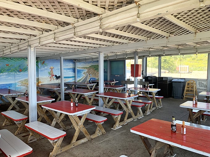 No white tablecloths here &ndash; just picnic tables where millionaires and surfers become equals over fried fish.