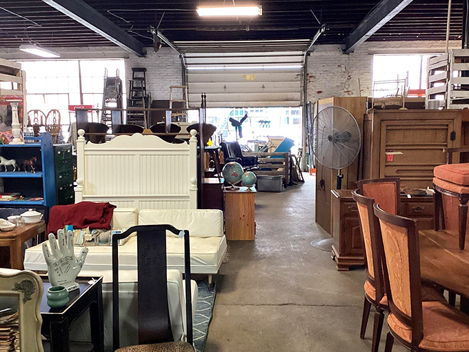 Furniture finds await at every turn. That white headboard might just be the statement piece your guest room has been crying for.