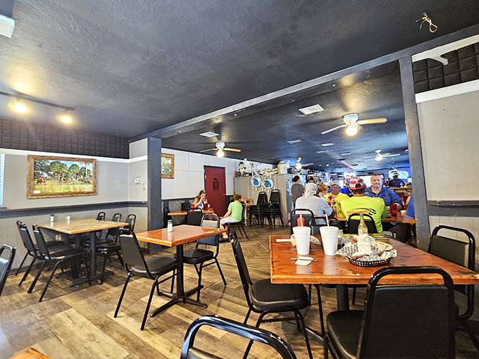 Inside, it's like your favorite uncle's rec room decided to serve the best comfort food in Florida.