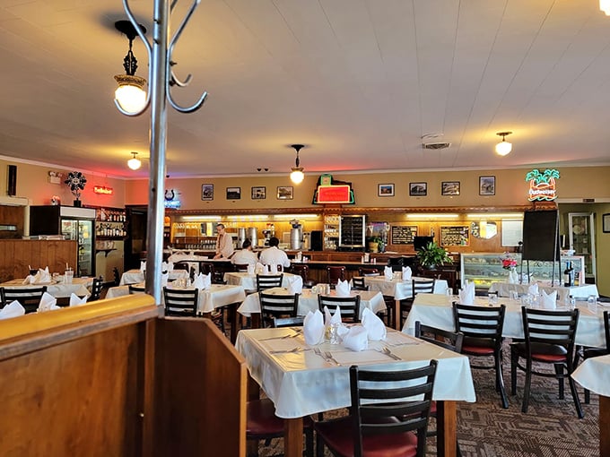 Step inside and discover dining room charm that feels authentically vintage, not manufactured for Instagram photo ops.