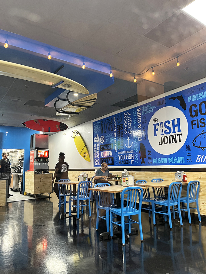 Step inside where nautical charm meets serious seafood business, and every detail whispers "fresh catch ahead."