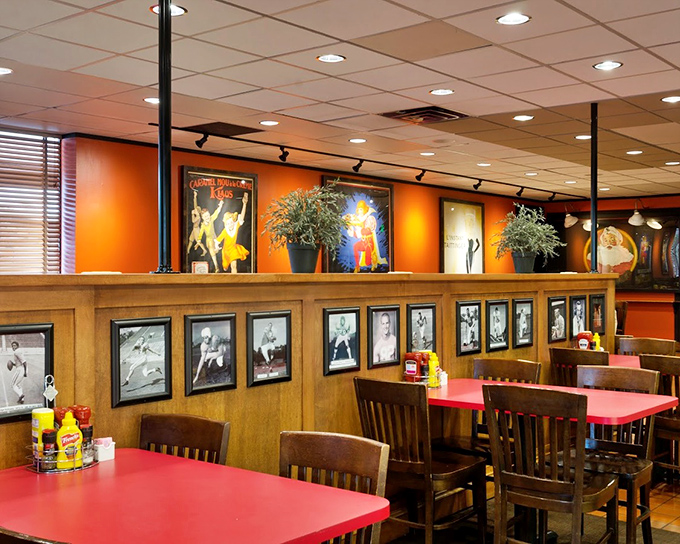 Warm orange walls and vintage photographs create that perfect "everybody knows your name" vibe—minus Norm and Cliff, but with better food.